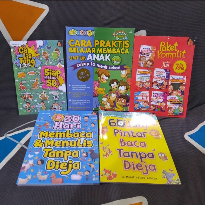 Jual [New Ori] Paket 5 Buku Belajar Membaca Baca Anak Paud 60 Jam 30 ...