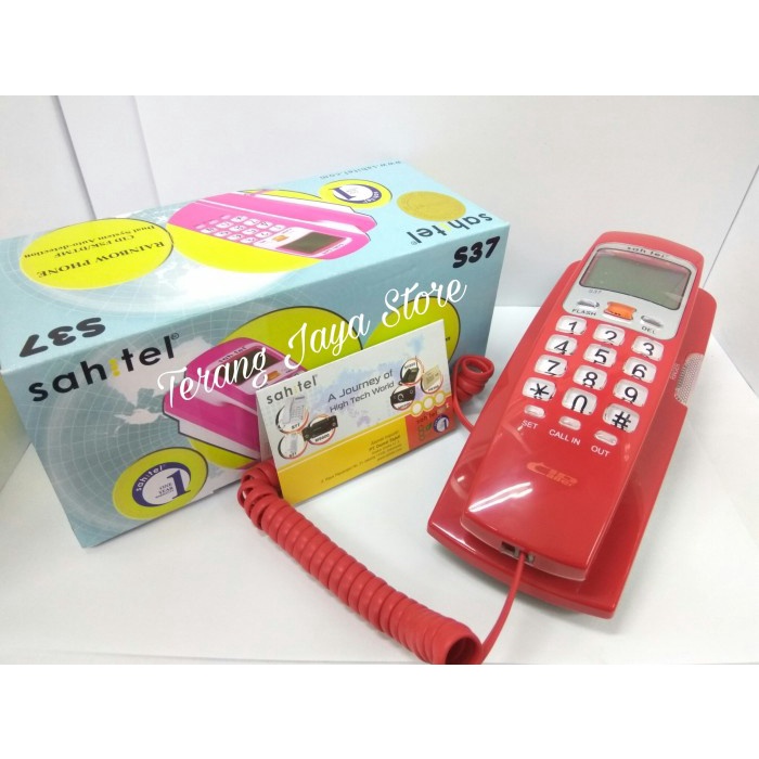 Jual Telepon Kabel Sahitel S37 Pesawat Telepon Rumah Sahitel S-37 (Merah) | Shopee Indonesia
