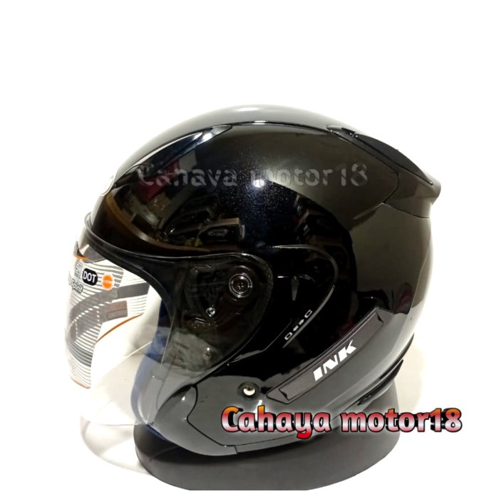 Jual Sale Helm Ink Metro Solid Black/Double Visor Half Face Hitam ...