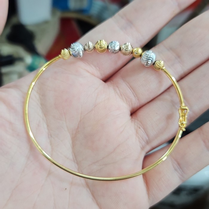 Jual Sale Gelang Ubs Pentol Bola Rosegold Putih Rose Gold Emas Asli 375 ...