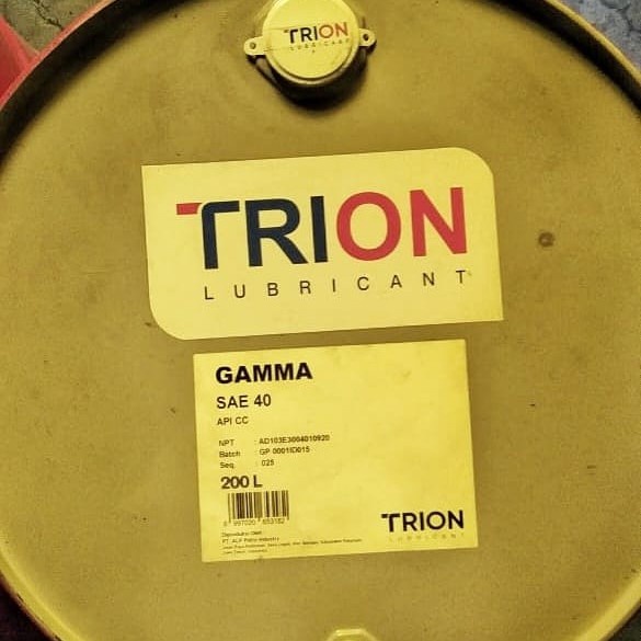 Jual New Oli Drum Mesin Diesel/Disel Trion Gamma Sae 40 Api Cc 200L ...