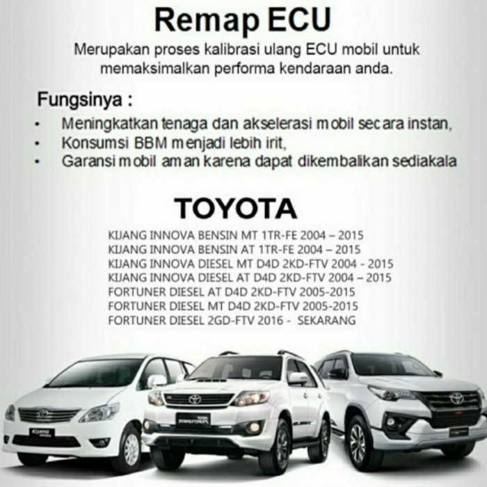 Jual [Original] Remap Ecu Toyota Fortuner Innova Diesel Automatic ...