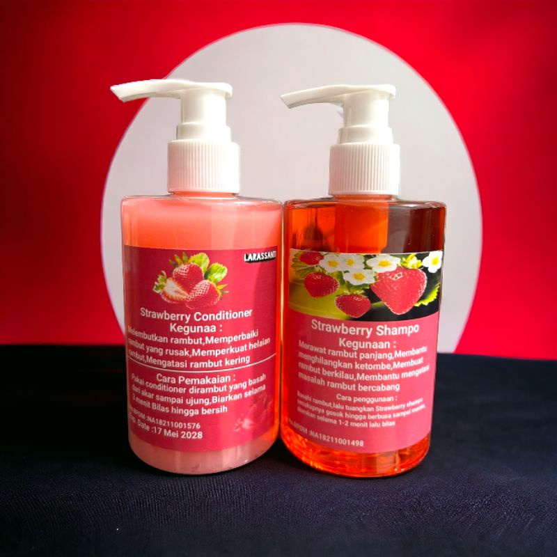 Jual PAKET Shampoo Salon Strawberry Shampoo & Conditioner 300ml+300ml ...