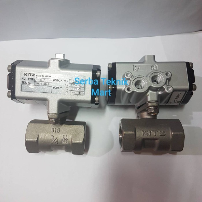 Jual Ball Valve Pneumatic Actuator 1/2" Stainless SS 316 C-Ute | Shopee Indonesia