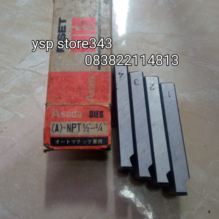 Jual [Ori] Asada Dies Mata Senai Drat Pipa Set A-Npt 1/2 - 3/4 Terbatas | Shopee Indonesia