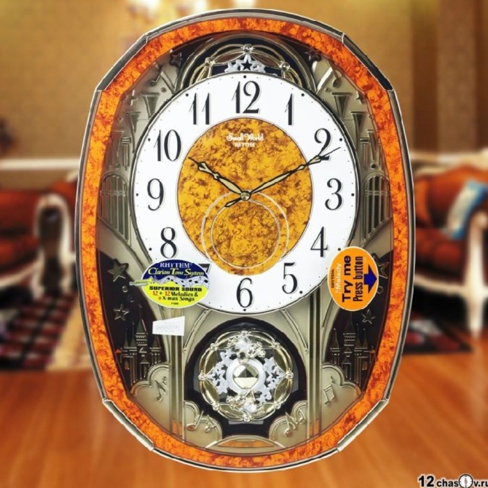 Jual [New] Jam Dinding Rhythm 4Mh877Wd23 Rhythm 4Mj877Wd23 Magic Motion ...