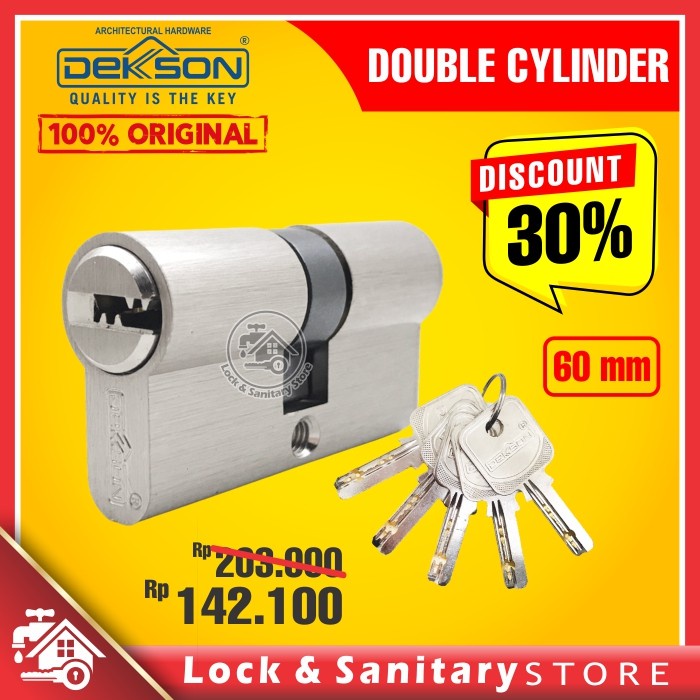 Jual Double Cylinder Komputer Key Dekson Dekkson CYL DC KK DL 60MM SN | Shopee Indonesia