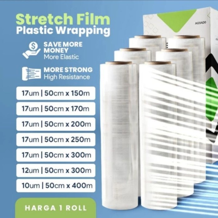 Jual Plastik Wrapping Barang Stretch 50x150 Bening Film Delkowrap ...