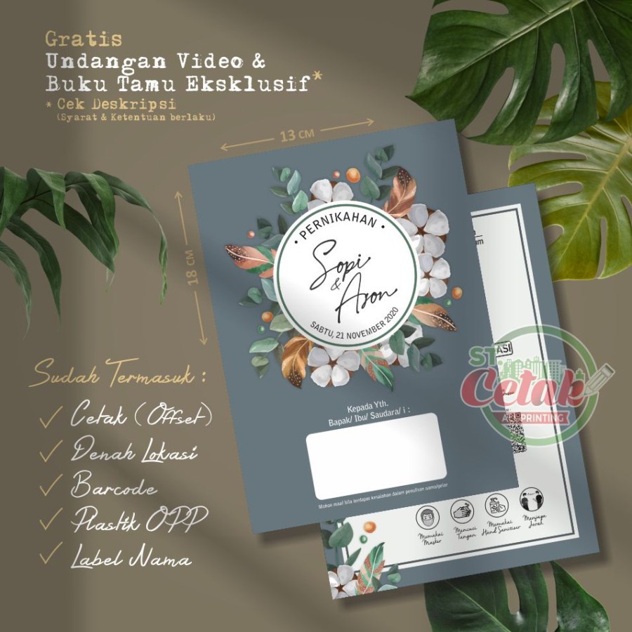 Jual undangan pernikahan desain klasik modern kode A3 | Shopee Indonesia