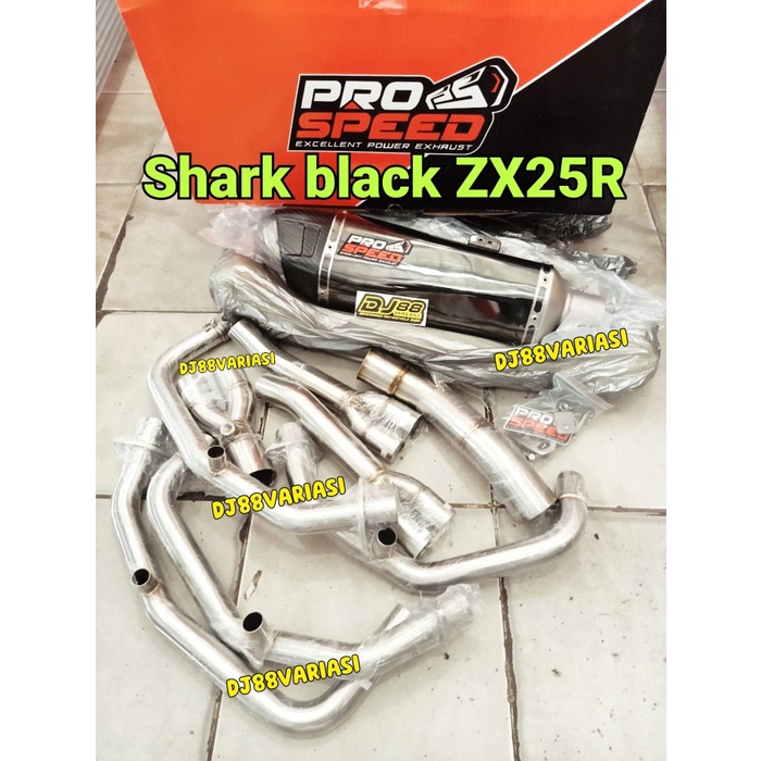Jual Knalpot Zx25R Prospeed Shark Black Zx 25R 4 Cyclinder Full System ...