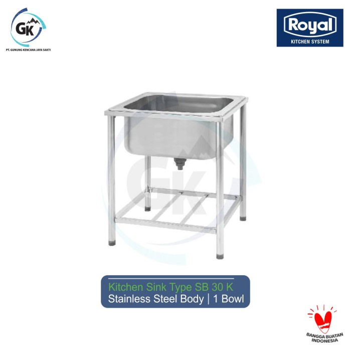 Jual MEJA STAINLESS CUCI PIRING PORTABLE SINK JUMBO MERK ROYAL SB 30 K ...