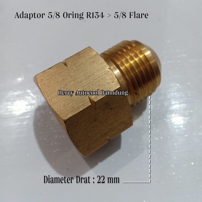 Jual Adaptor Rubahan Ukuran Drat Dalam 5/8 Oring R134 Ke 5/8 Flaring ...