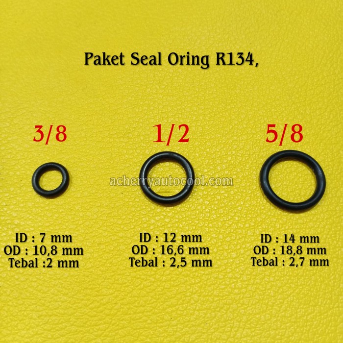 Jual Paket Seal Oring R134 3 Ukuran Warna Hitam Kode Hv266 | Shopee Indonesia