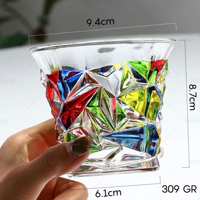Jual Buruan serbu] Rainbow Stained Glass gelas Kaca vodka beer Air Minum old fashioned | Shopee ...