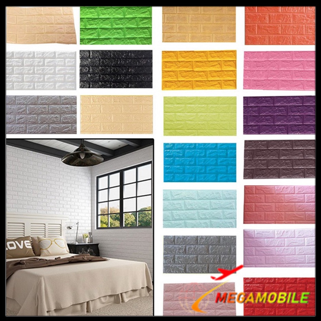 Jual MM - Wallpaper Dinding Foam 3D Motif Batu Bata Polos Star Ukuran ...