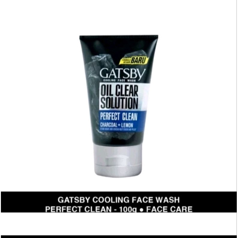 Jual gatsby cooling face wash oil clear solution perfect clean 100gr. 100%ori | Shopee Indonesia