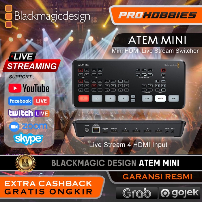 Jual BLACKMAGIC DESIGN ATEM MINI HDMI LIVE STREAM SWITCHER ORIGINAL ...