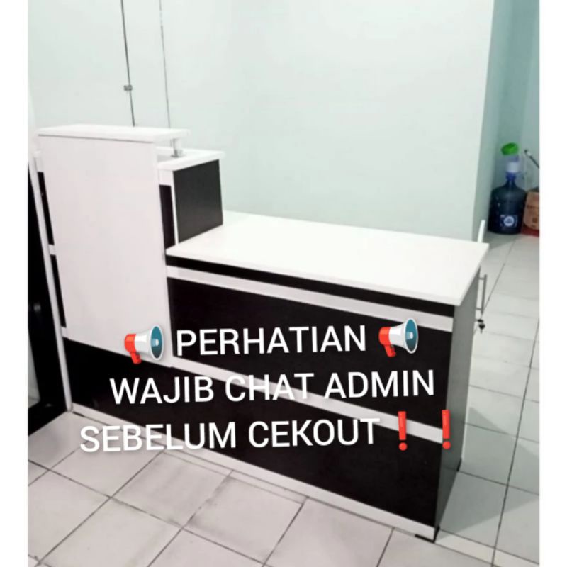 Jual MEJA KASIR HITAM PUTIH LOGO POLOS /meja laundry / MEJA RESEPSIONIS ...