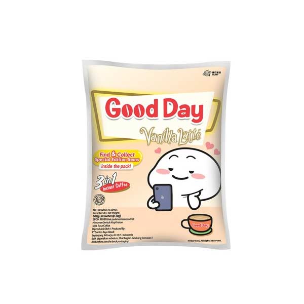 Jual GOOD DAY VANILLA LATTE BAG ISI 30 SACHET X 20 GR - KOPI | Shopee ...