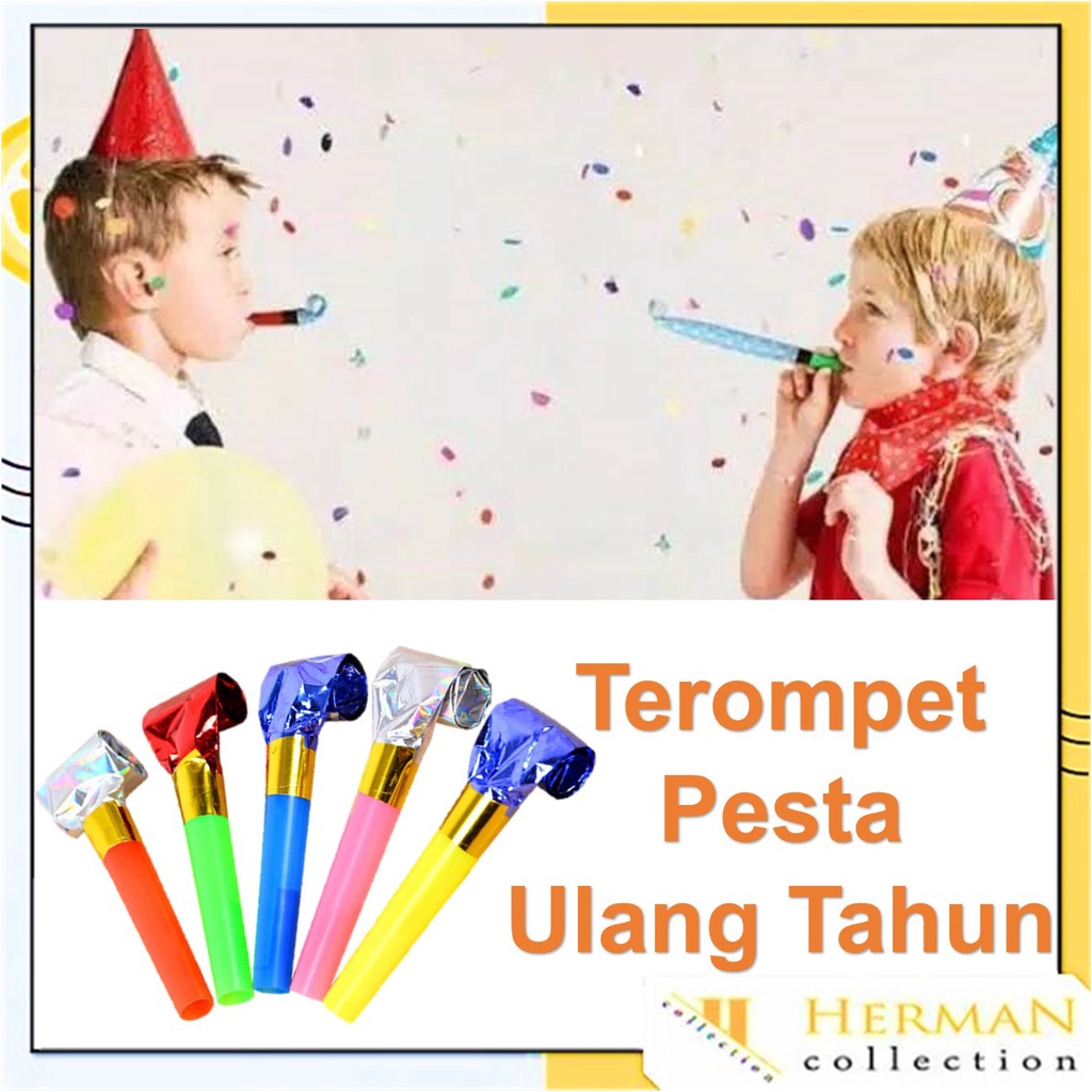 Jual HC Terompet Lidah Polos Metalik Peluit Julur Pesta Ulang Tahun ...