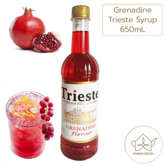 Jual 650mL Sirup Grenadine merk Trieste Delima Pomegranate Syrup Asam ...