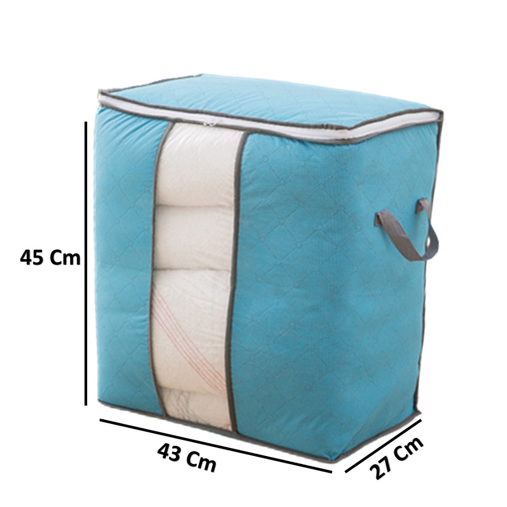 Jual HC Tempat Penyimpanan Bed Cover Bamboo Storage Box Organizer Bag ...