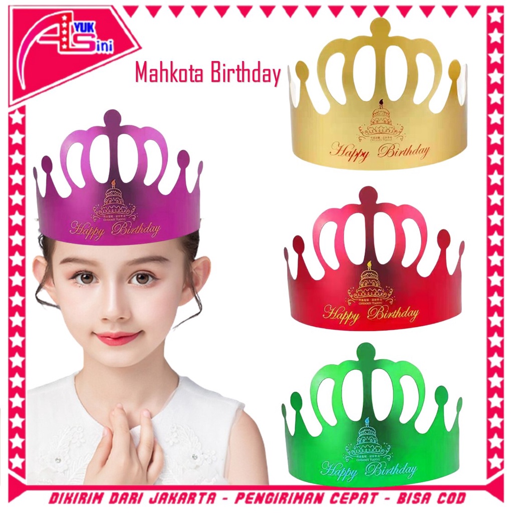 Jual AS Topi Mahkota Ulang Tahun Anak-anak Karton Emas Dewasa Dekorasi ...
