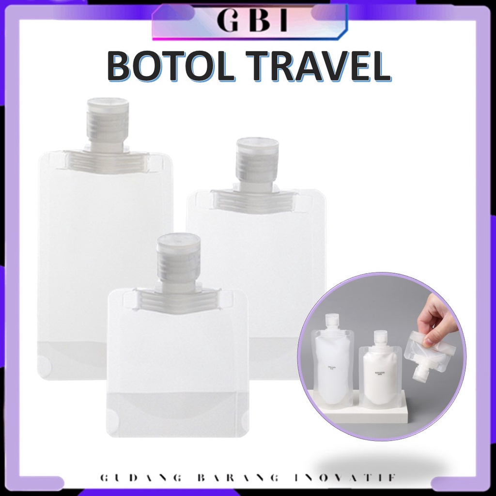 Jual GBI Travel Pouch Botol Refill Transparan Shower Gel Shampoo ...