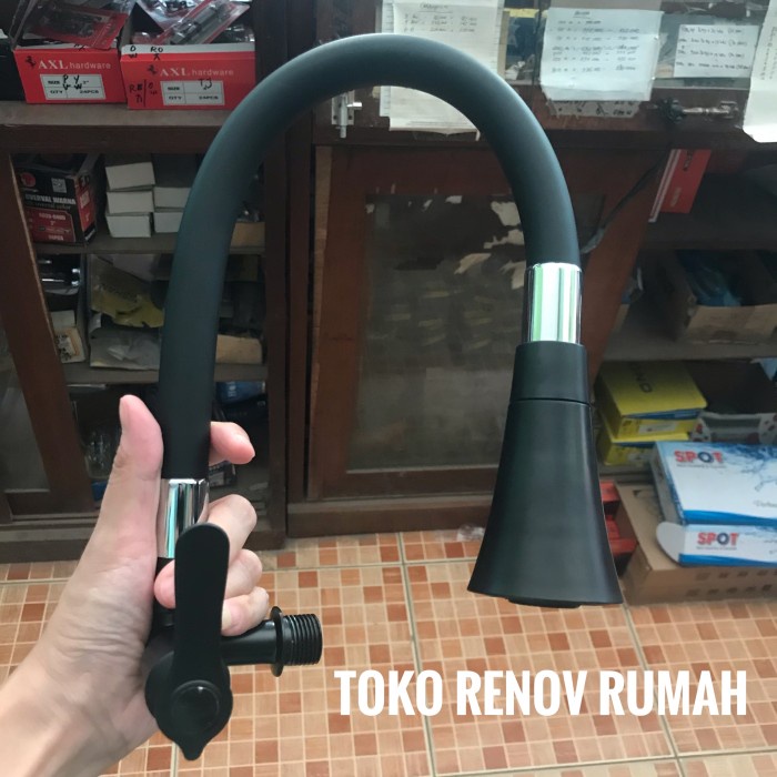 Jual Kran cuci piring fleksibel hitam / keran cuci piring hitam/ kran ...