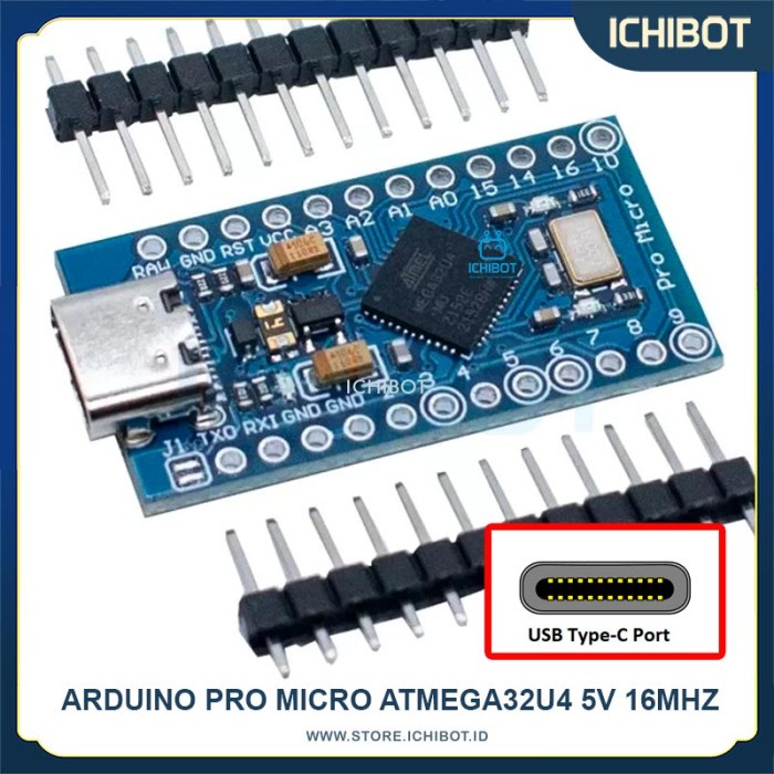 Jual Pro Micro ATmega32U4 5V 16MHz Arduino Type C Type-C ATmega 32U4 | Shopee Indonesia