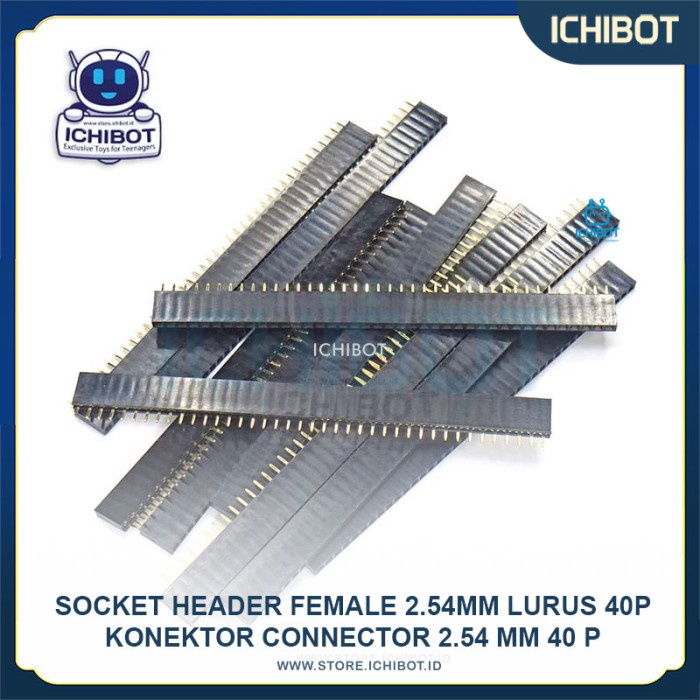 Jual Socket Header Female 2.54mm Lurus 40P Konektor Connector 2.54 mm ...