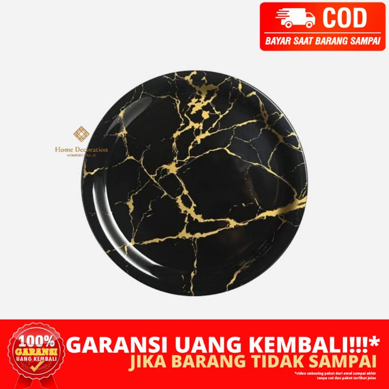 Jual (HOMEDECORA_ID) BERGARANSI ROUND MARBLE PLASTIC TRAY NAMPAN BAKI ...