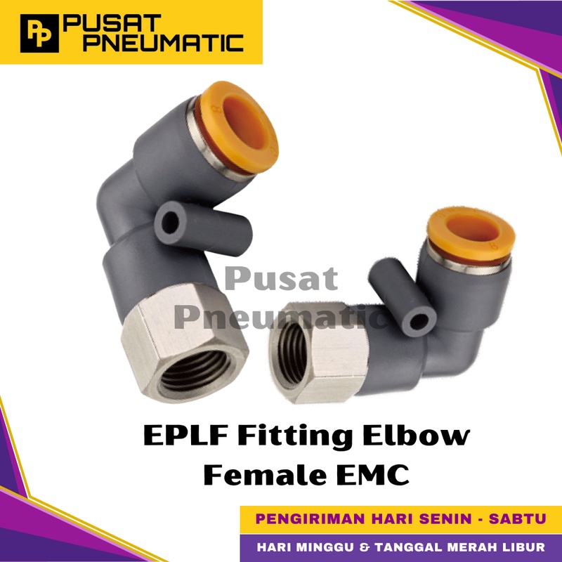Jual EPLF 08-01 Fitting Elbow Female Slip Lock Selang 8mm Drat 1/8 EMC | Shopee Indonesia