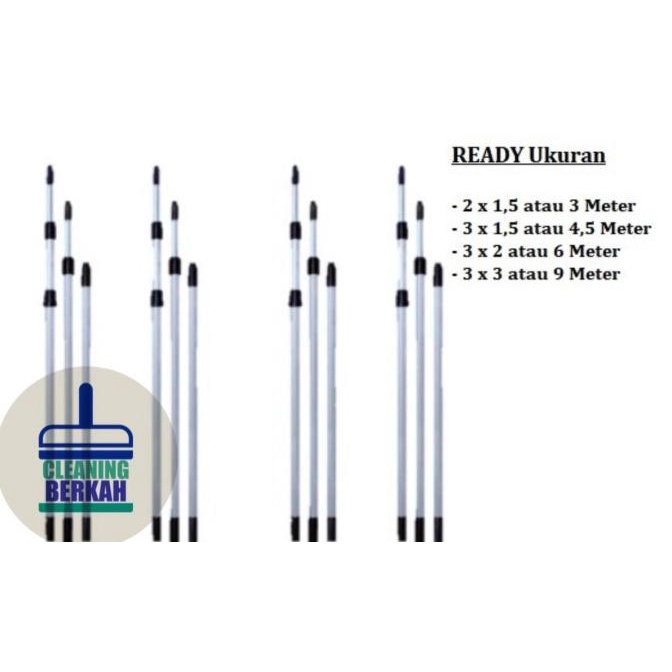 Jual Telescopic / Alumunium Telescopic Pole 3 Meter / Long Stick ...