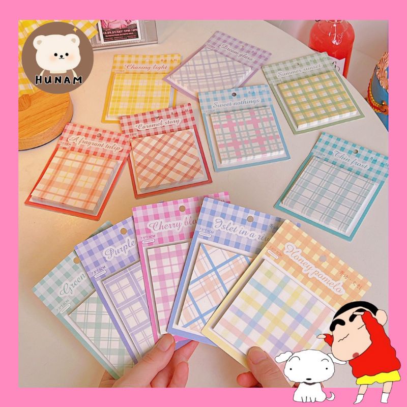 Jual HUNAM 30 Lembar Sticky Note Cute Grid Catatan Tempel Untuk Sekolah ...