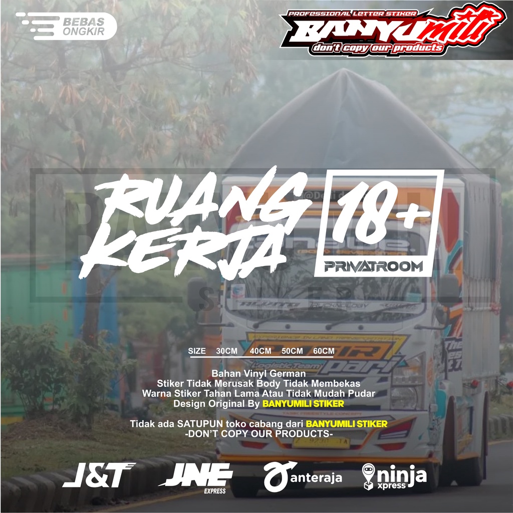 Jual Stiker ruang kerja variasi kaca truk pickup mobil cutting sticker ...
