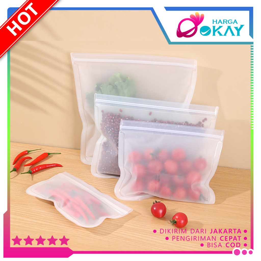 Jual HO Ziplock Food Storage Pouch Penyimpanan Makanan Kulkas Reusable ...