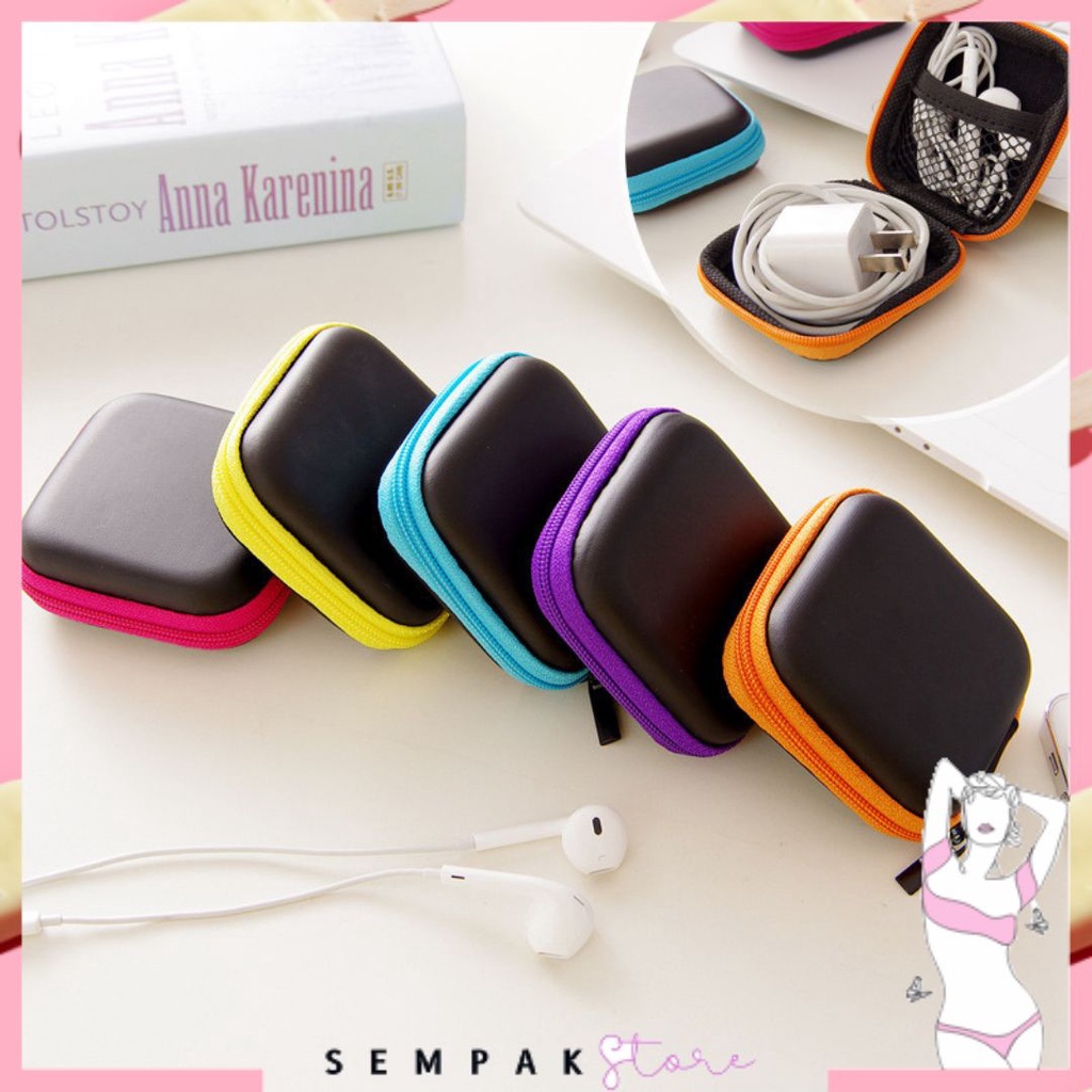 Jual SS Dompet Headset & Koin Petak Pouch Penyimpanan Charger Mini Case ...