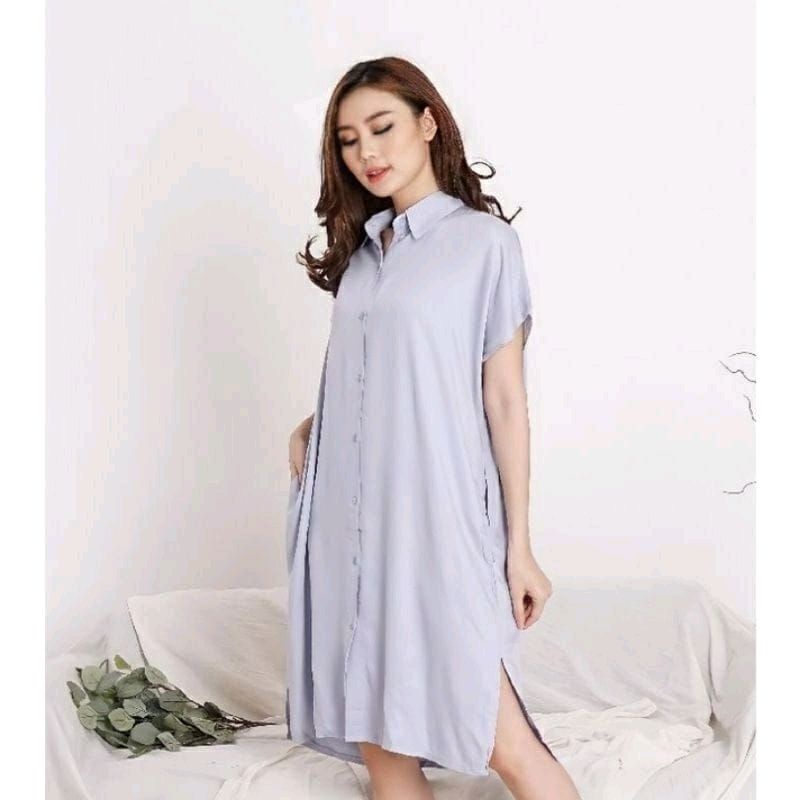 Jual Home Dress Daster Rayon Korea Polos Full Kancing Rayon Busui ...