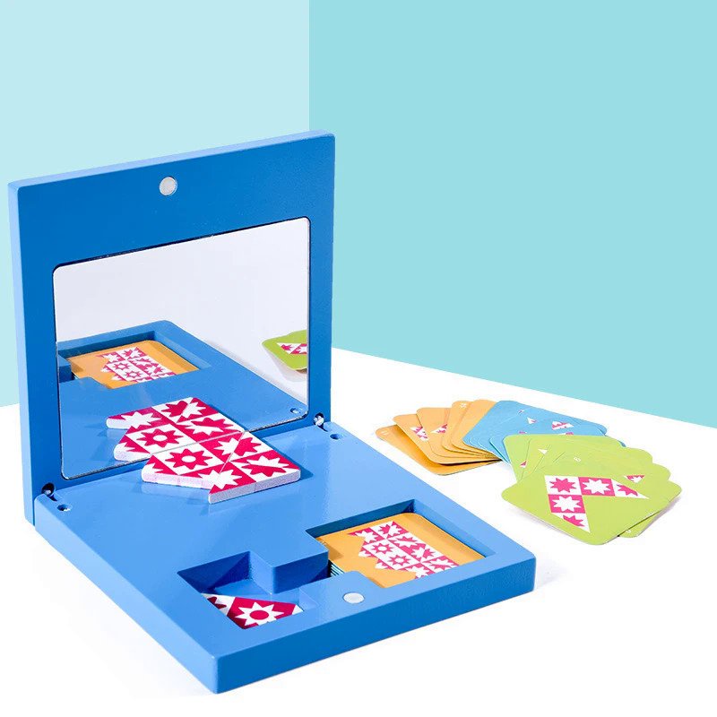 Jual Mainan Montessori Teka-teki Pencitraan Cermin Kayu Anak Papan ...
