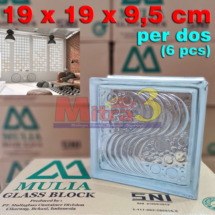 Jual \\\\\] Glass Block MULIA 19x19x9,5cm per dos / Kaca Blok Glassblok ...