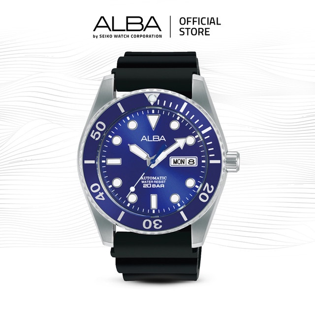 Jual Alba Mechanical Jam Tangan Pria AL4363 / AL4363X1 Automatic Blue ...