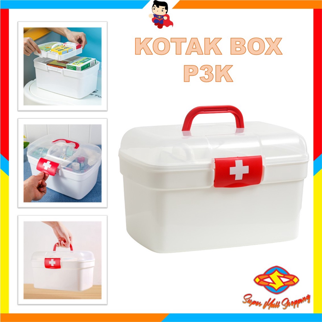 Jual SMS Kotak P3K Dua Susun Tempat Penyimpanan Obat Jinjing Praktis ...