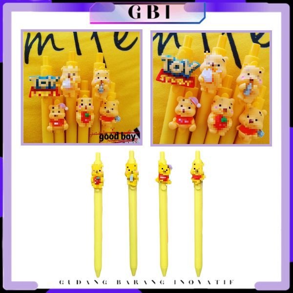 Jual GBI Pulpen Tinta gel Cair Hitam Motif Animasi Kartun Unik Pena ...