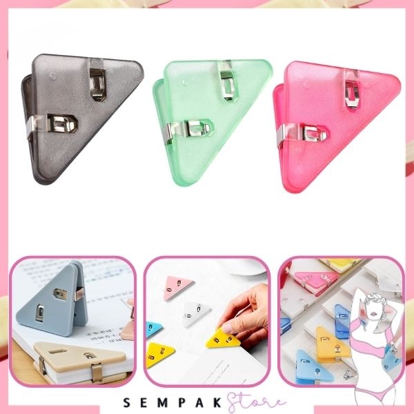 Jual SS Paper Clip Segitiga Warna-Warni Klip Sudut Penjepit Buku ...