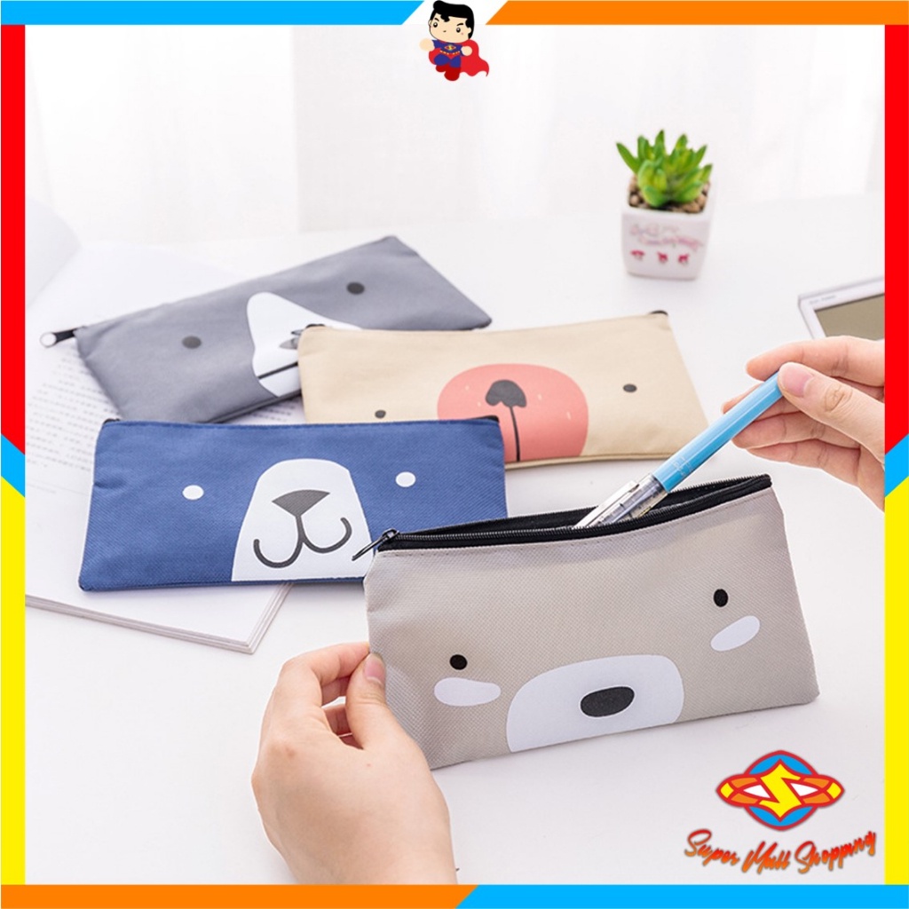 Jual SMS KOTAK PENSIL KAIN KANVAS KARAKTER BEAR LUCU TEMPAT PENSIL ...