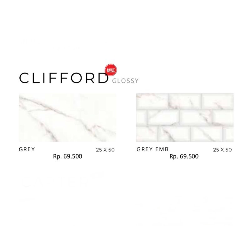 Jual Keramik Glossy Motif Marbel Putih Abu Clifford Ukuran 25x50 by ...