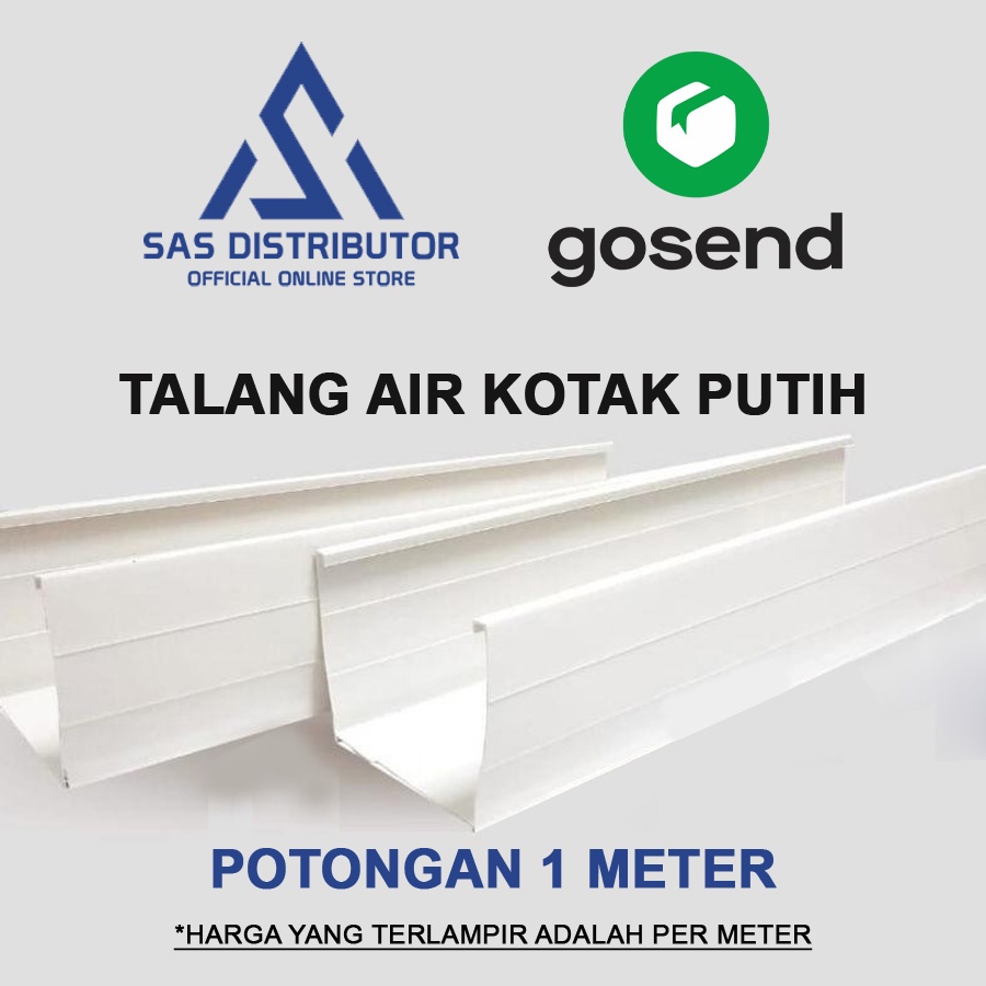 Jual Talang Air Kotak PVC Putih 4" inch Per meter/ Talang Air Hujan 1 ...
