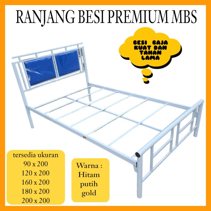 Jual Ranjang besi premium mbs tempat tidur besi dipan besi ukuran 160 x ...