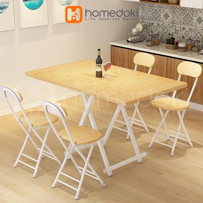 Jual Meja Lipat Portable/ Meja Makan portable/ Meja Lipat Besi/ Meja Kayu | Shopee Indonesia